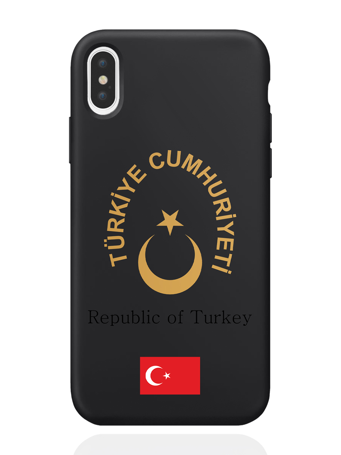 Чехол SignumCase для iPhone XS Max Золотой Герб Турции черный