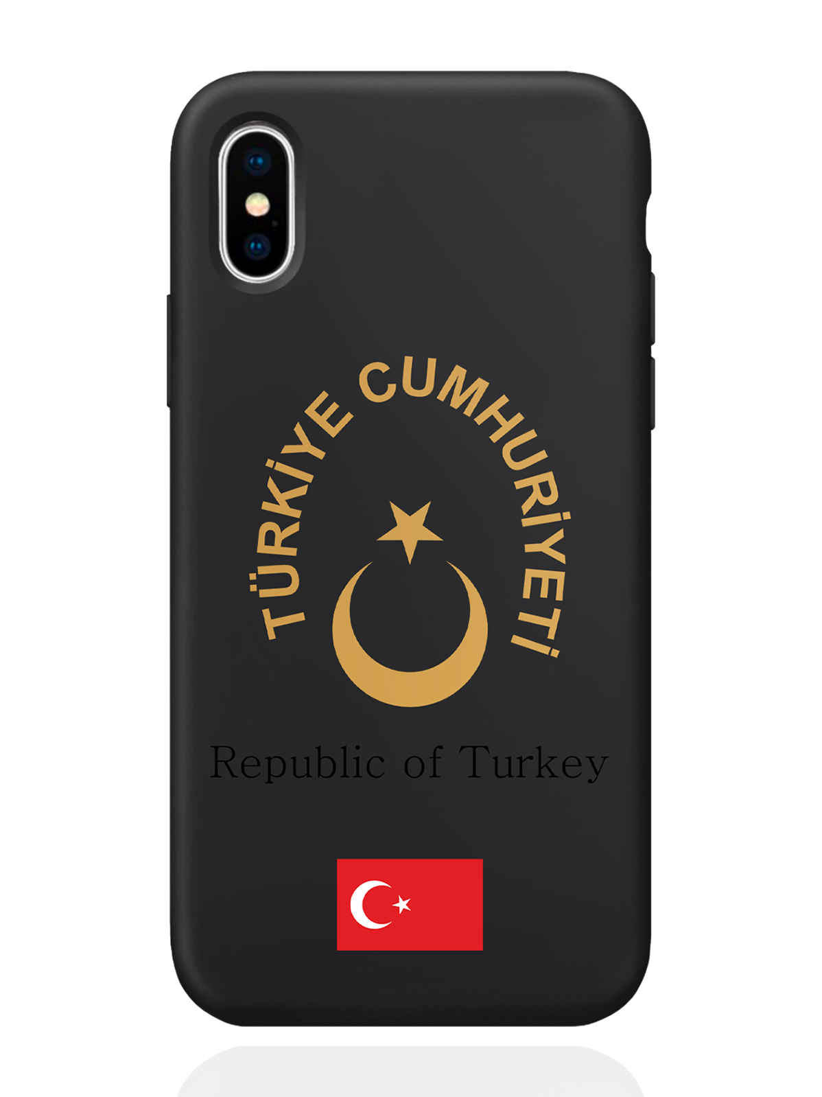 Чехол SignumCase для iPhone X/XS Золотой Герб Турции черный