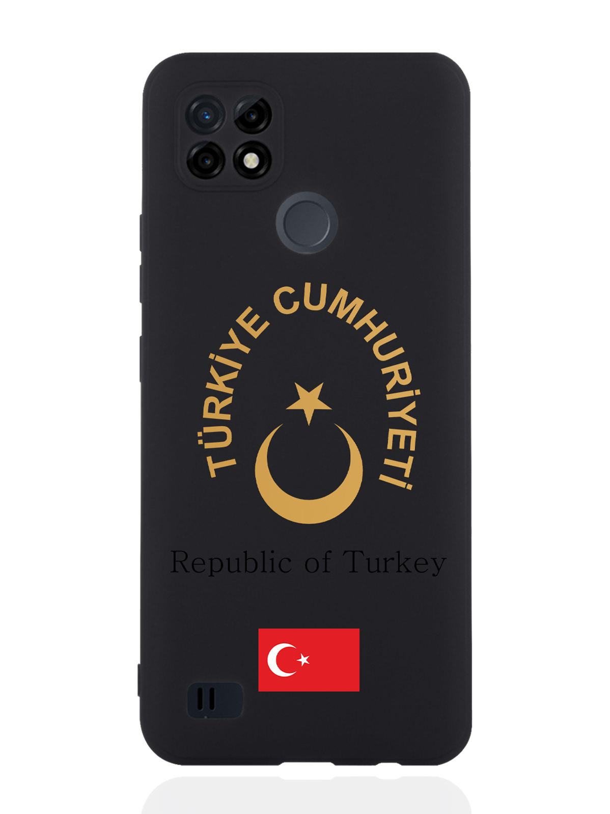 Чехол SignumCase для realme C21 Золотой Герб Турции черный