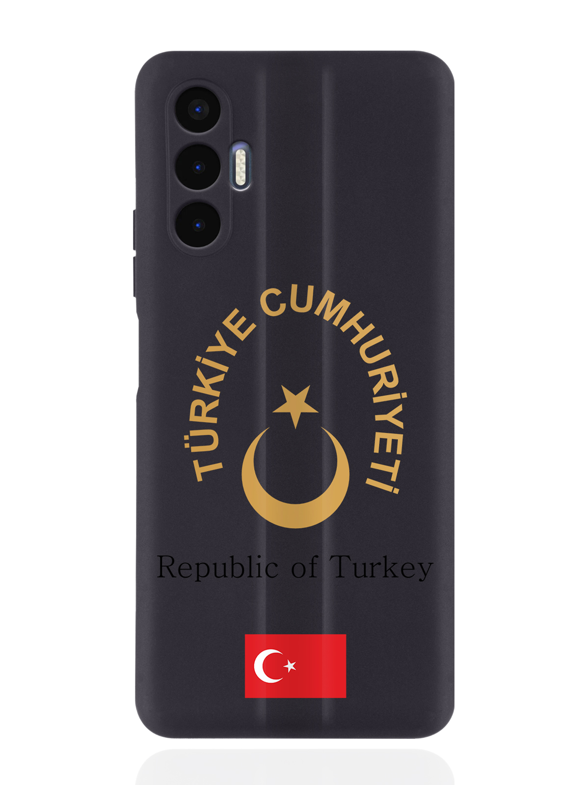 Чехол SignumCase для Tecno Pova 3 Золотой Герб Турции черный