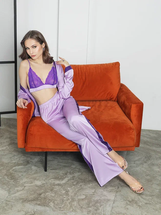 Пижама женская ALZA BA0017 фиолетовая 40 RU