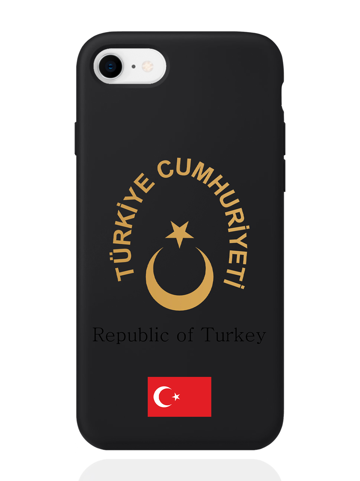 Чехол SignumCase для iPhone 7/8/SE (2020) Золотой Герб Турции черный