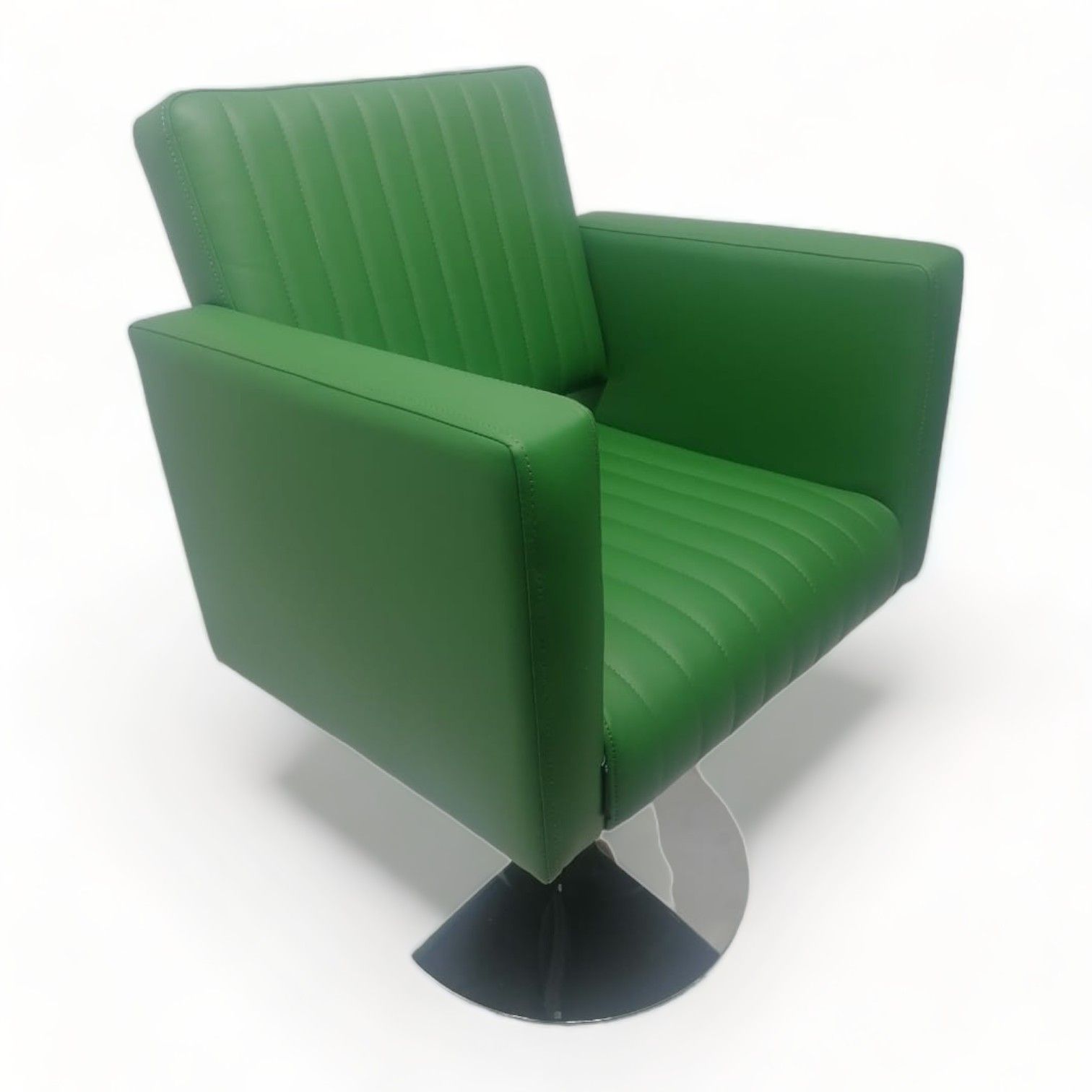 Парикмахерское кресло Фьюжн, зеленый, Гидравлика диск