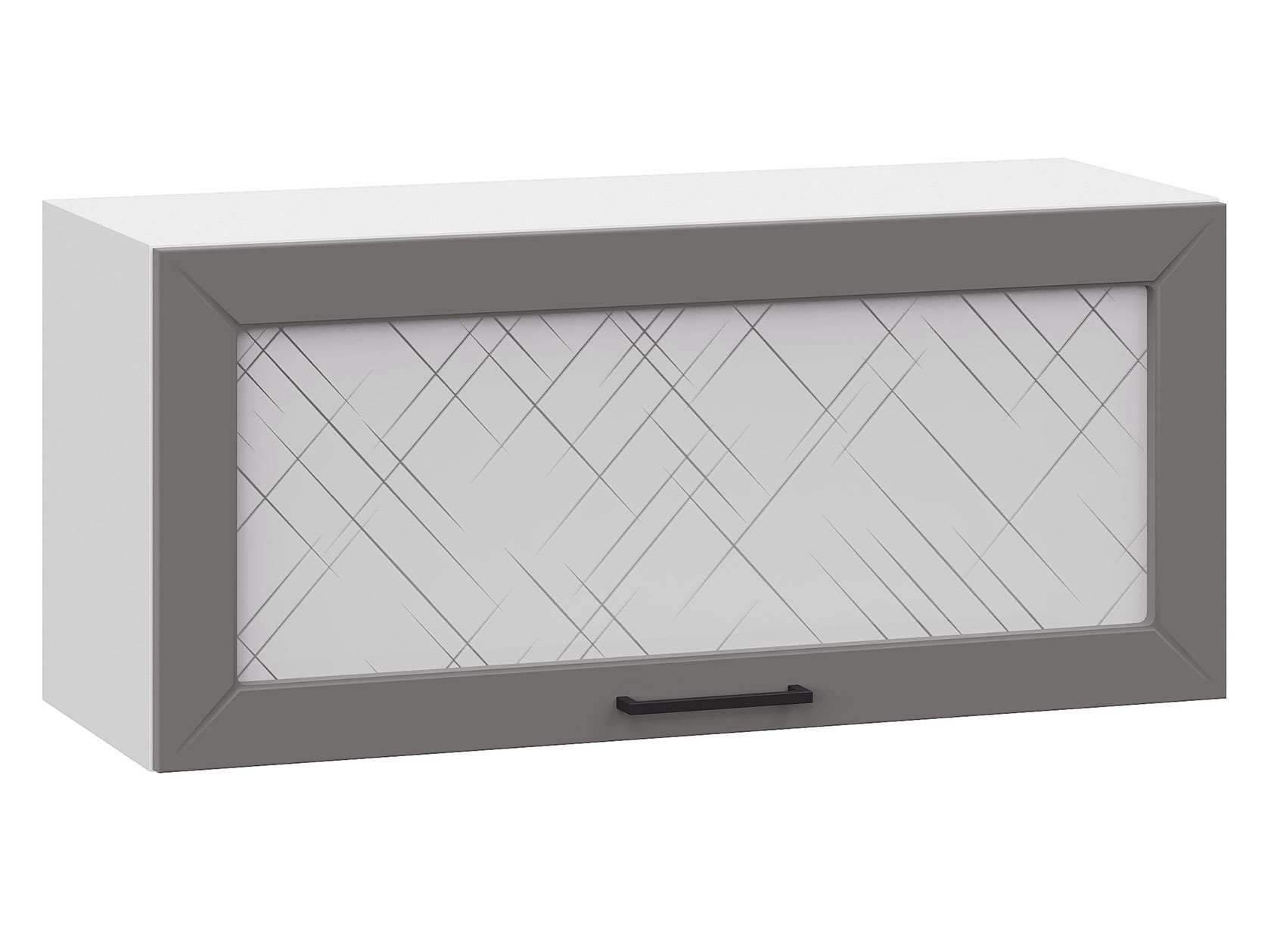 Навесной шкаф СВ-Мебель Вектор Белый / Грей со стеклом 800 мм