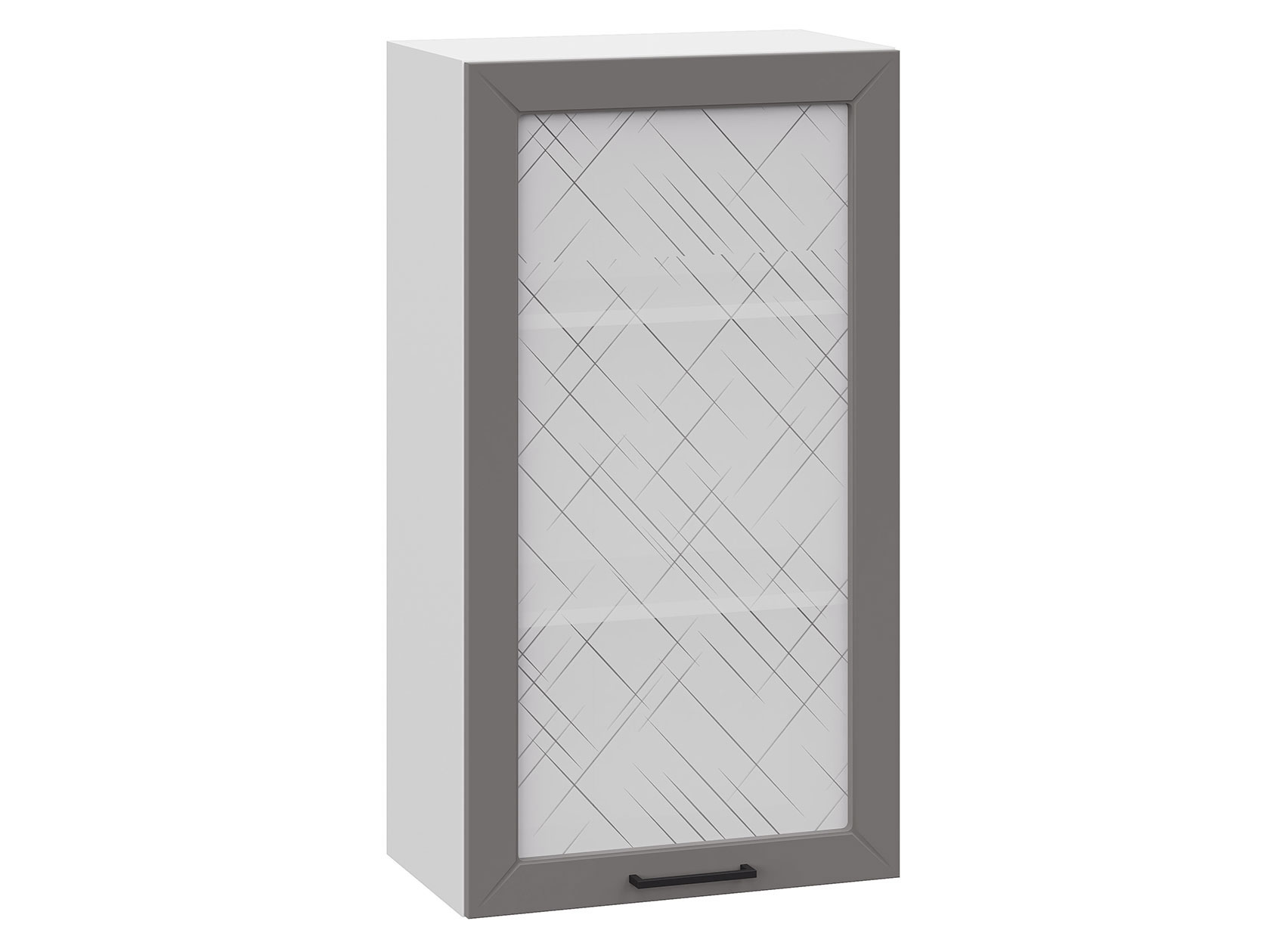 Навесной шкаф СВ-Мебель Вектор Белый / Грей со стеклом 500 мм