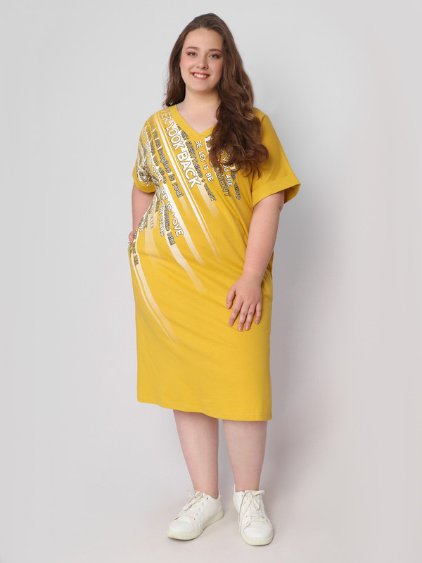 Платье женское Fashion Margo П191 желтое 60 RU