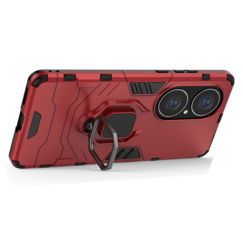 Противоударный чехол с кольцом Panther Case для Huawei P50 Pro (красный)