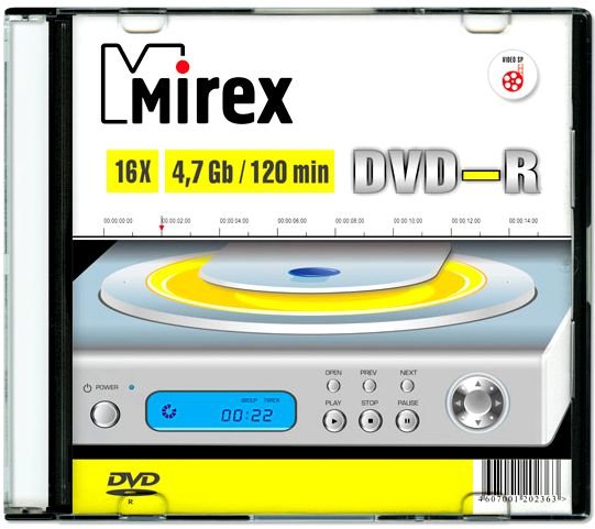 Диск Mirex 4,7Gb 16x Slim Case (202363)