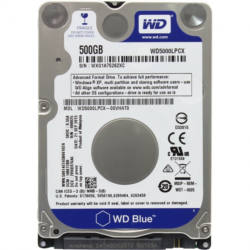 Жесткий диск WD Blue 500ГБ (WD5000LPCX)