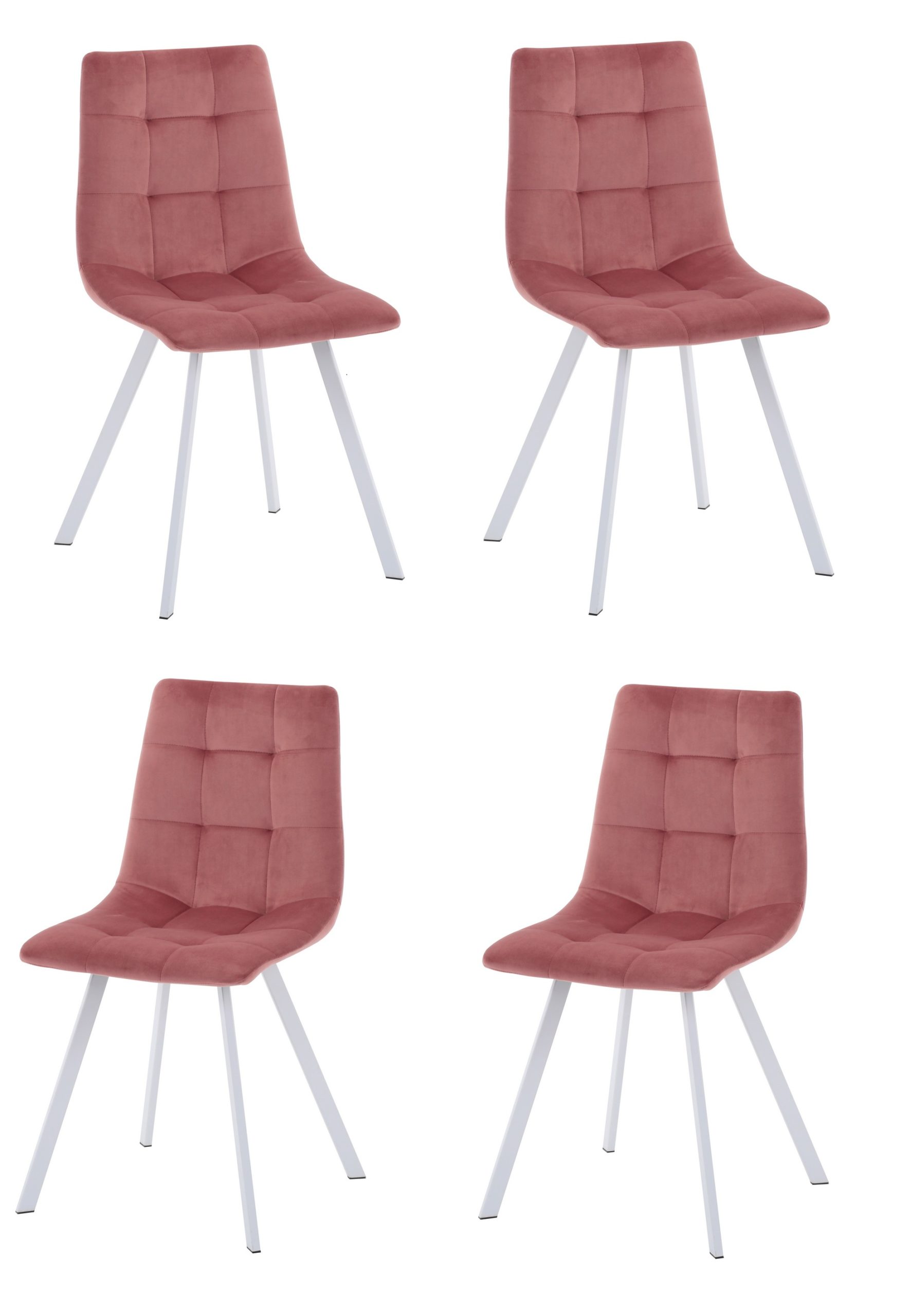 Комплект стульев Терминал MIA велюр коричневый нюд, опоры белые, 4 шт.