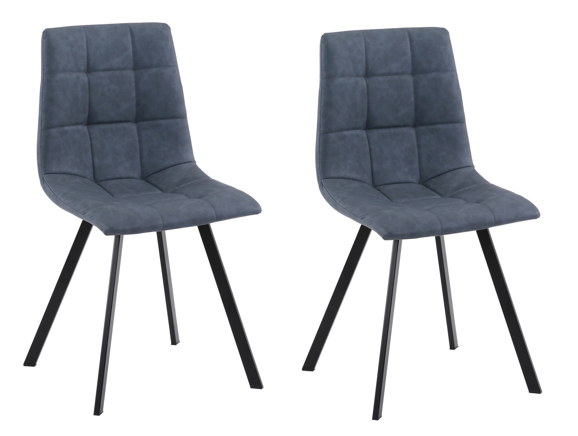 Комплект стульев Терминал MIA экокожа винтажный синий, опоры черные, 2 шт.