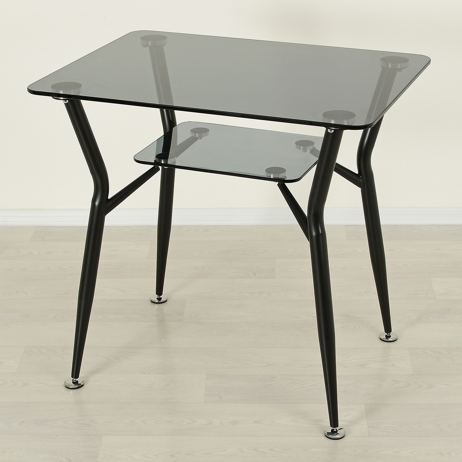 Кухонный стол Mebel Apartment Квадро 10 серый/черный 1200х700