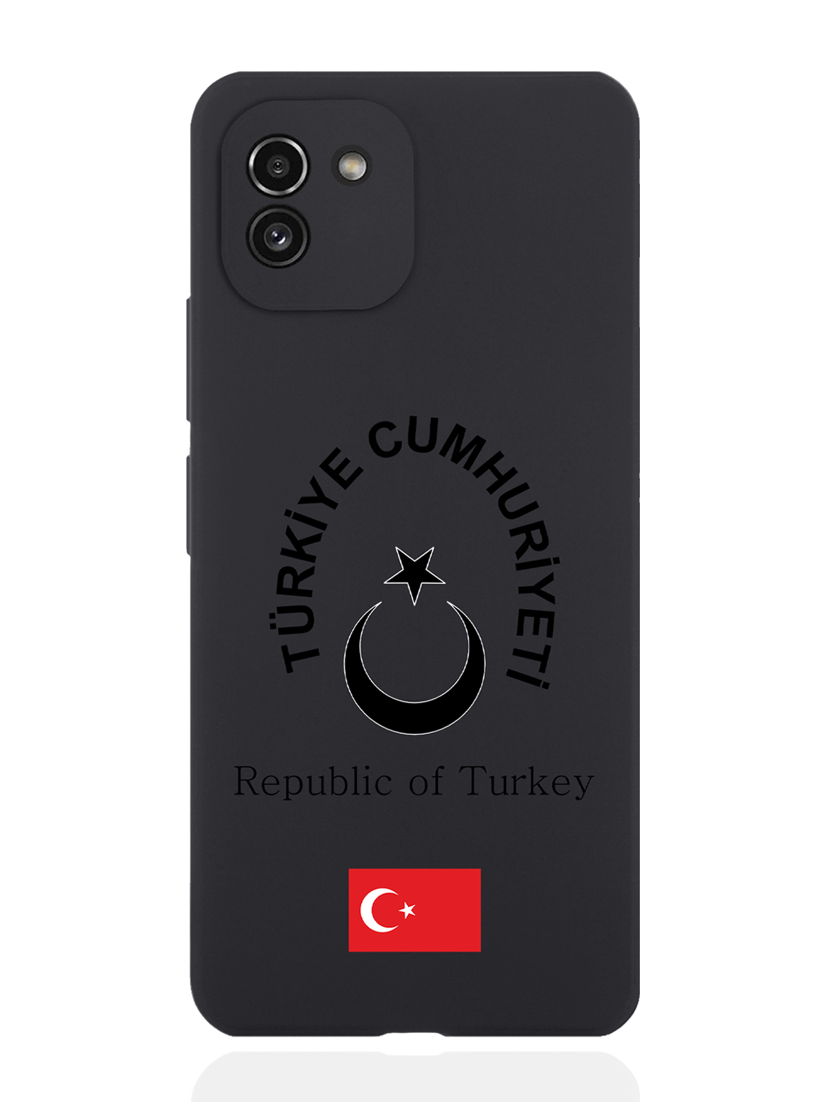 Чехол SignumCase для Samsung Galaxy A03 Черный лаковый Герб Турциичерный