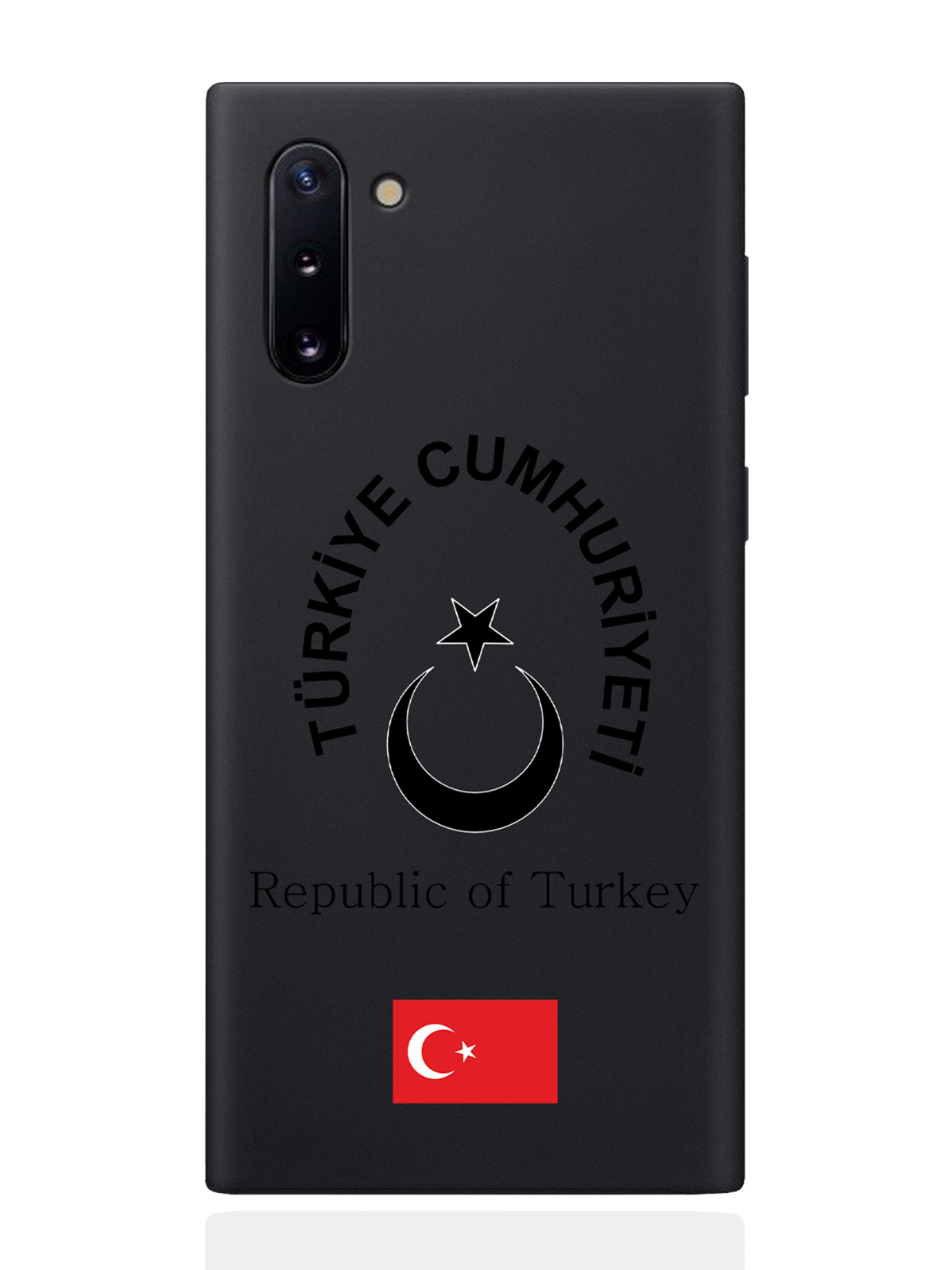 Чехол SignumCase для Samsung Galaxy Note 10 Черный лаковый Герб Турциичерный