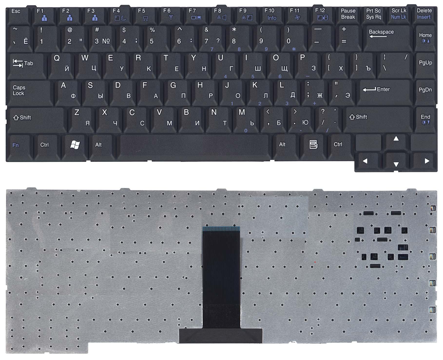Клавиатура для ноутбука LG LE50 LM60 LM70 LS55 LS70 V1 черная