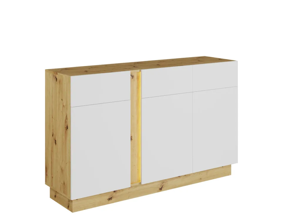 Комод деревяный НК-Мебель MODO KD-2, Артизан/Белый матовый, 150х95,3х41,1 см