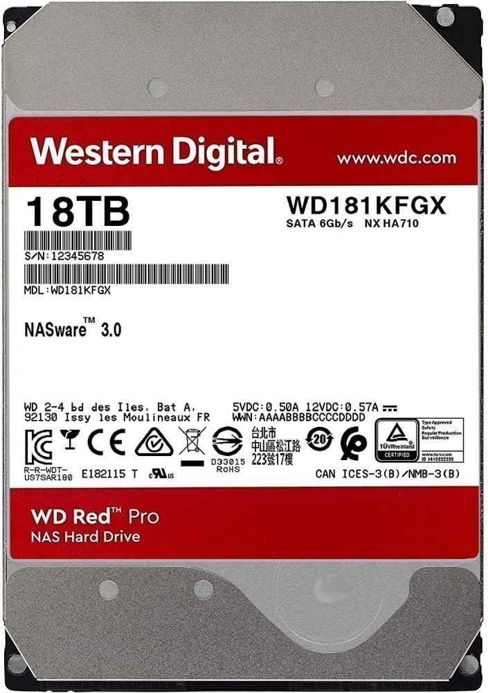 Жесткий диск WD Red Pro 18ТБ (WD181KFGX)