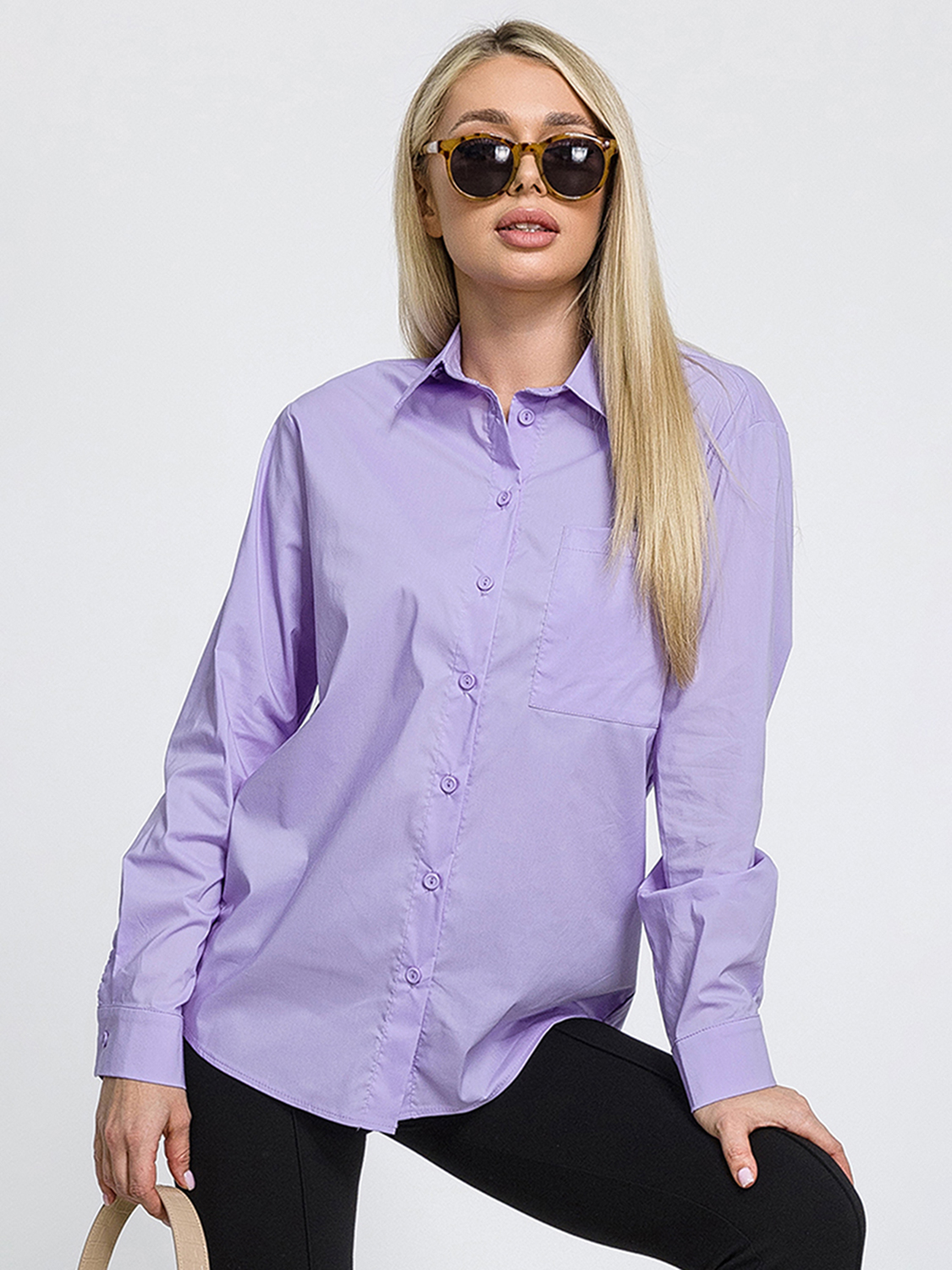 Рубашка женская HappyFox HFBS4512 фиолетовая 50 RU
