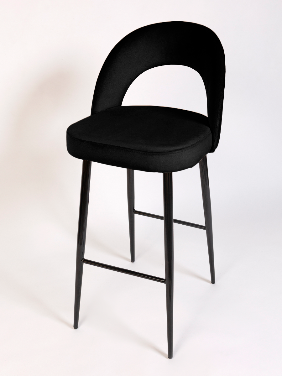 Барный стул Сансет, ноги черный металл, черный