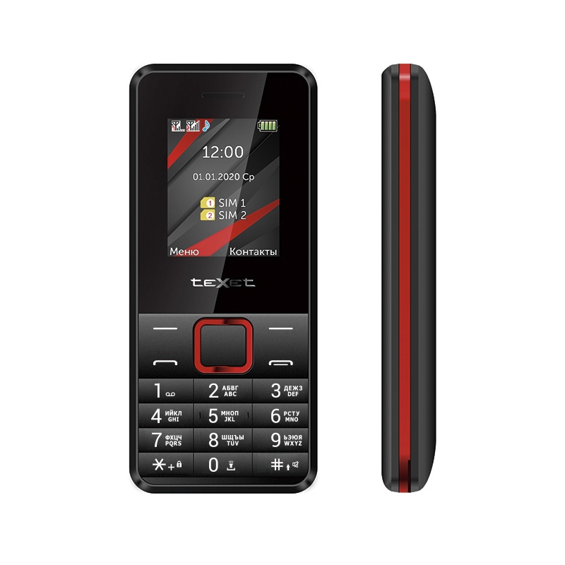Мобильный телефон teXet TM-207 Black/Red