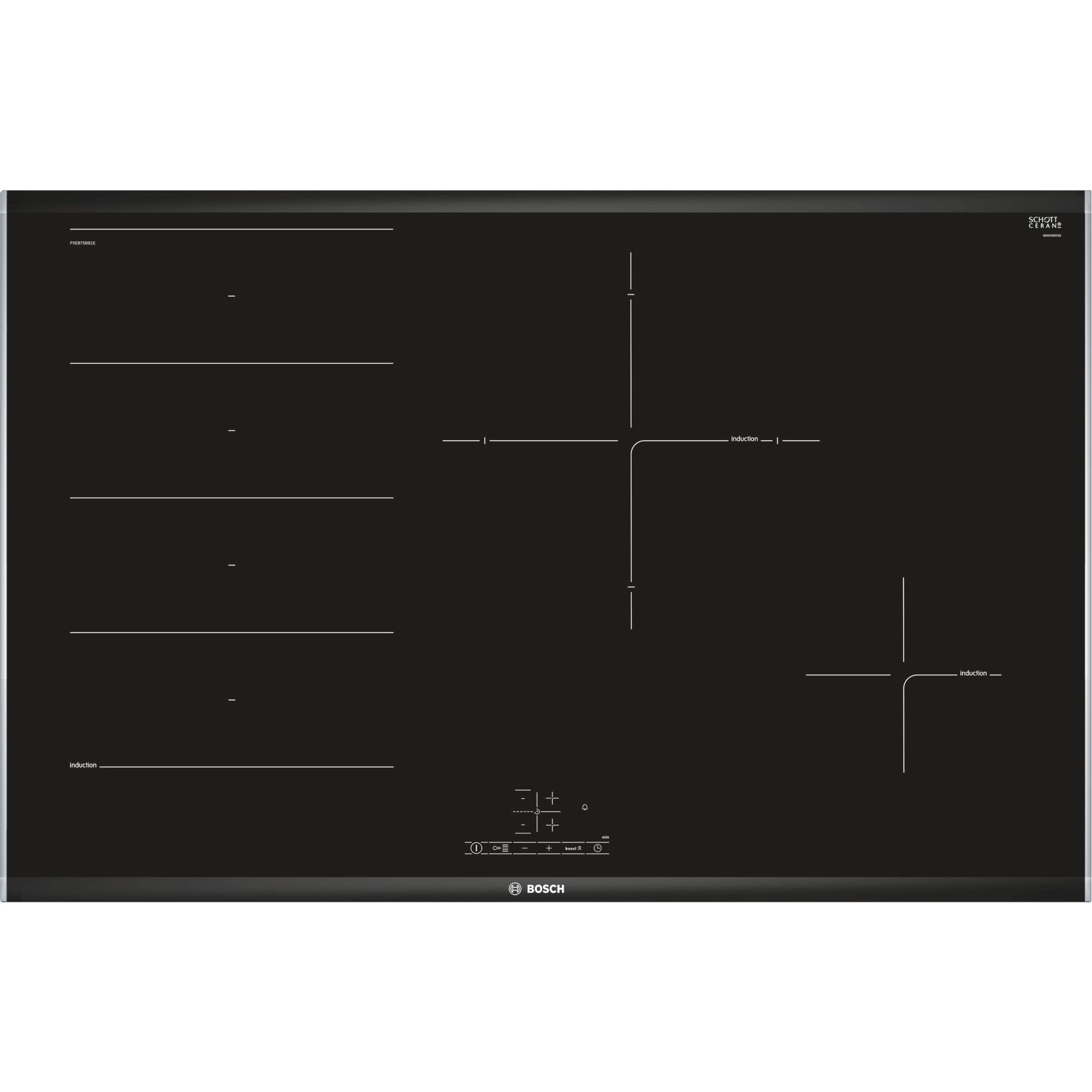 Встраиваемая варочная панель индукционная Bosch PXE875BB1E черный