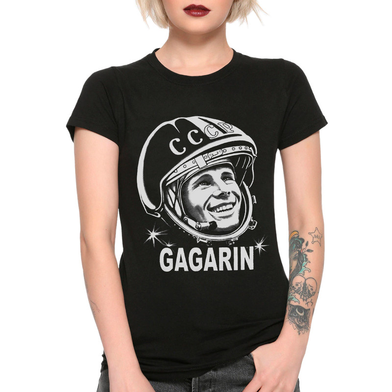 Футболка женская Dream Shirts Гагарин черная S
