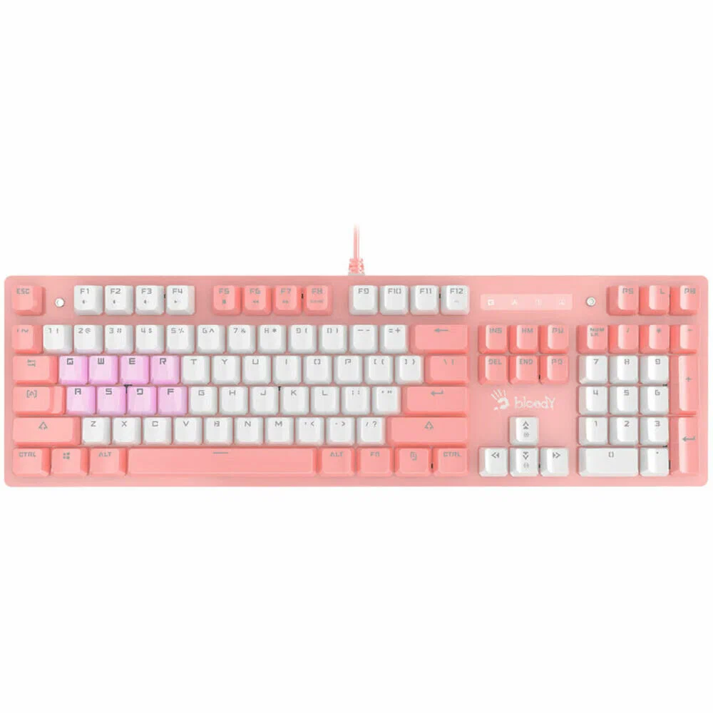 Проводная игровая клавиатура A4Tech Bloody B800 Pink/White