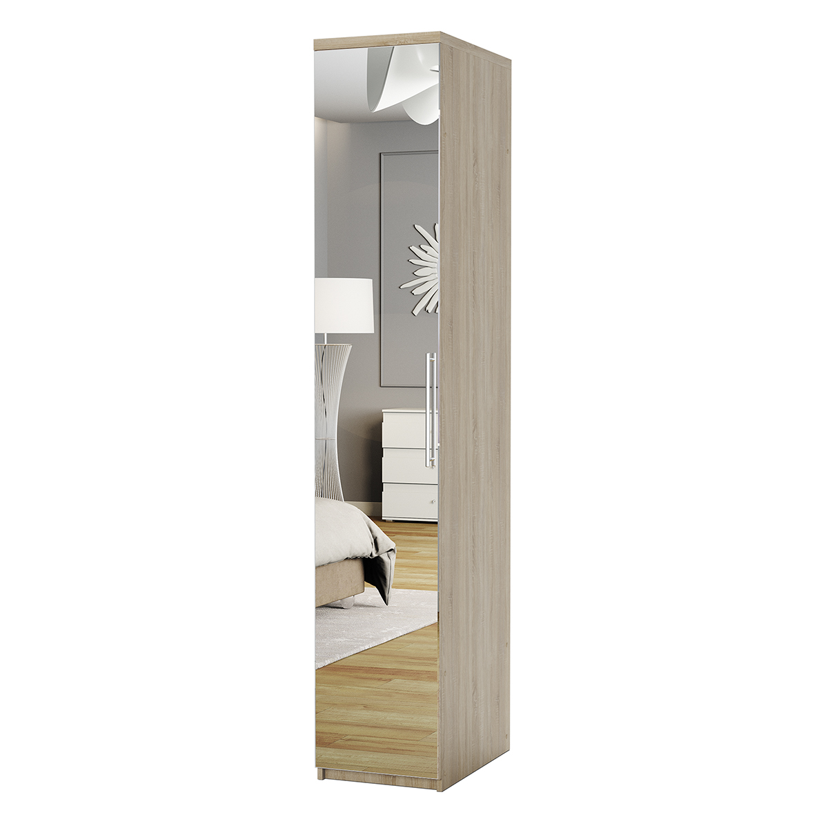 Шкаф для одежды Шарм-Дизайн Комфорт МШ-11 40х60 с зеркалом Дуб Сонома