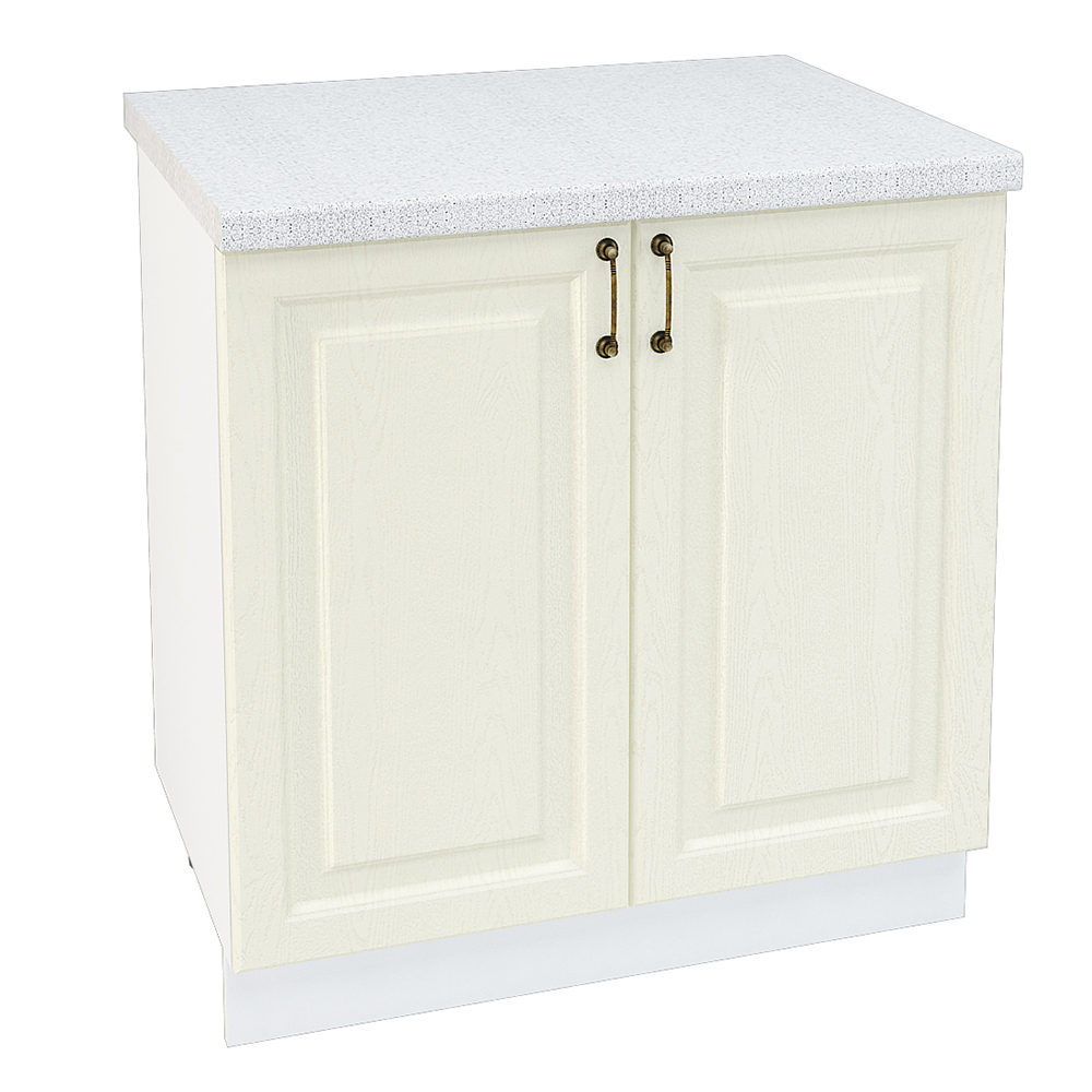 Шкаф кухонный напольный, Сурская мебель, Ницца, 637164, белый/дуб кремовый