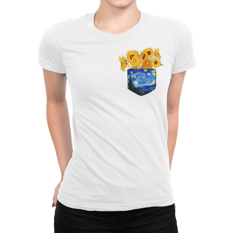 Футболка женская Dream Shirts Подсолнухи в Кармашке - Ван Гог белая XS