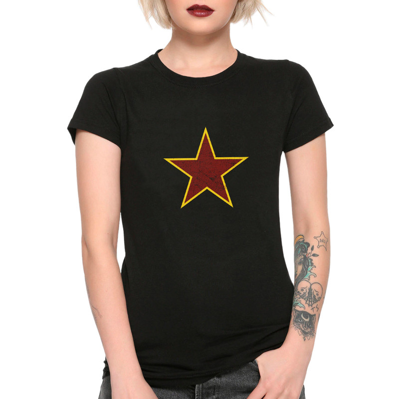 Футболка женская Dream Shirts Советская Звезда СССР черная XL