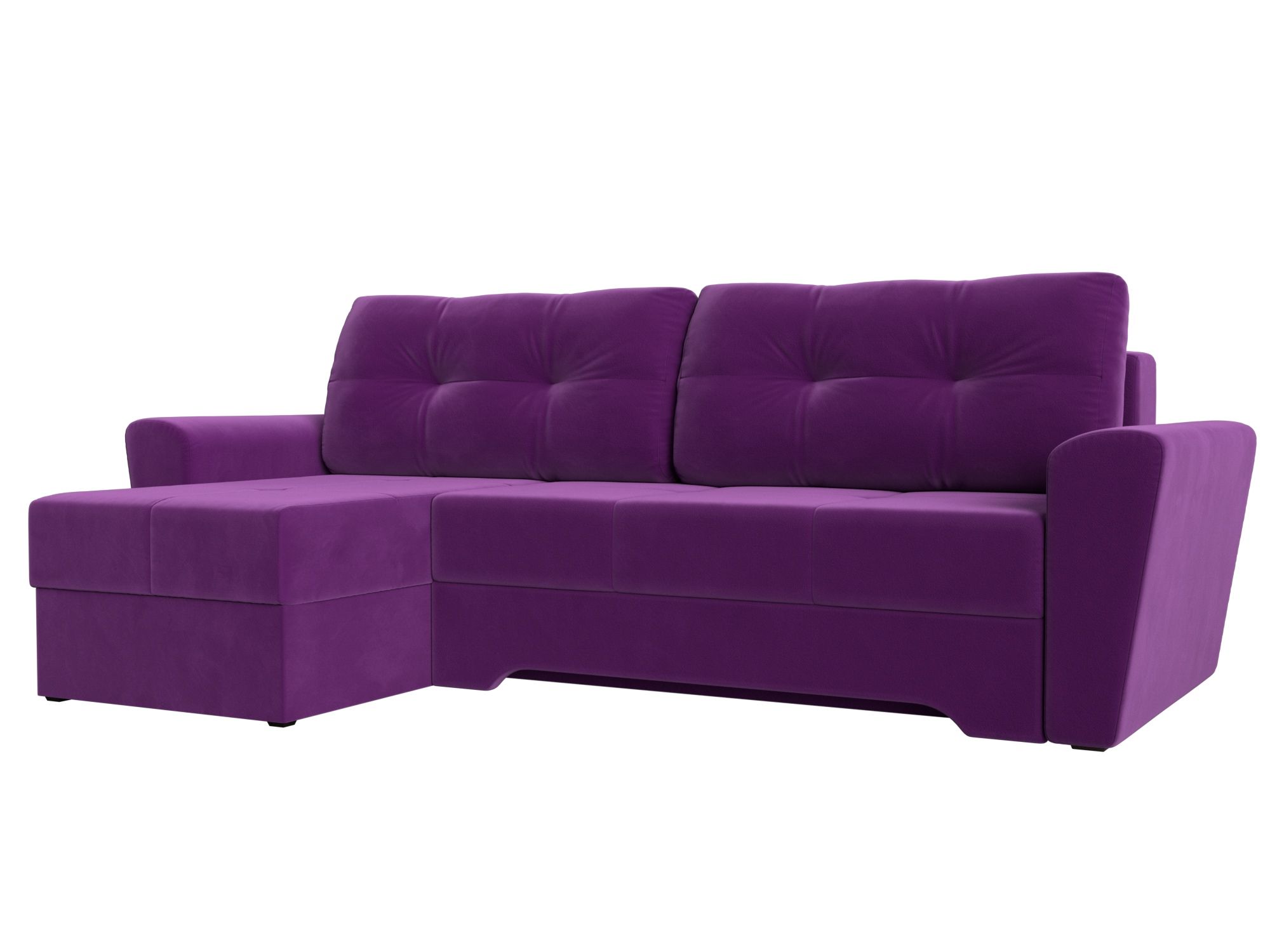 Угловой диван Амстердам левый микровельвет фиолетовый