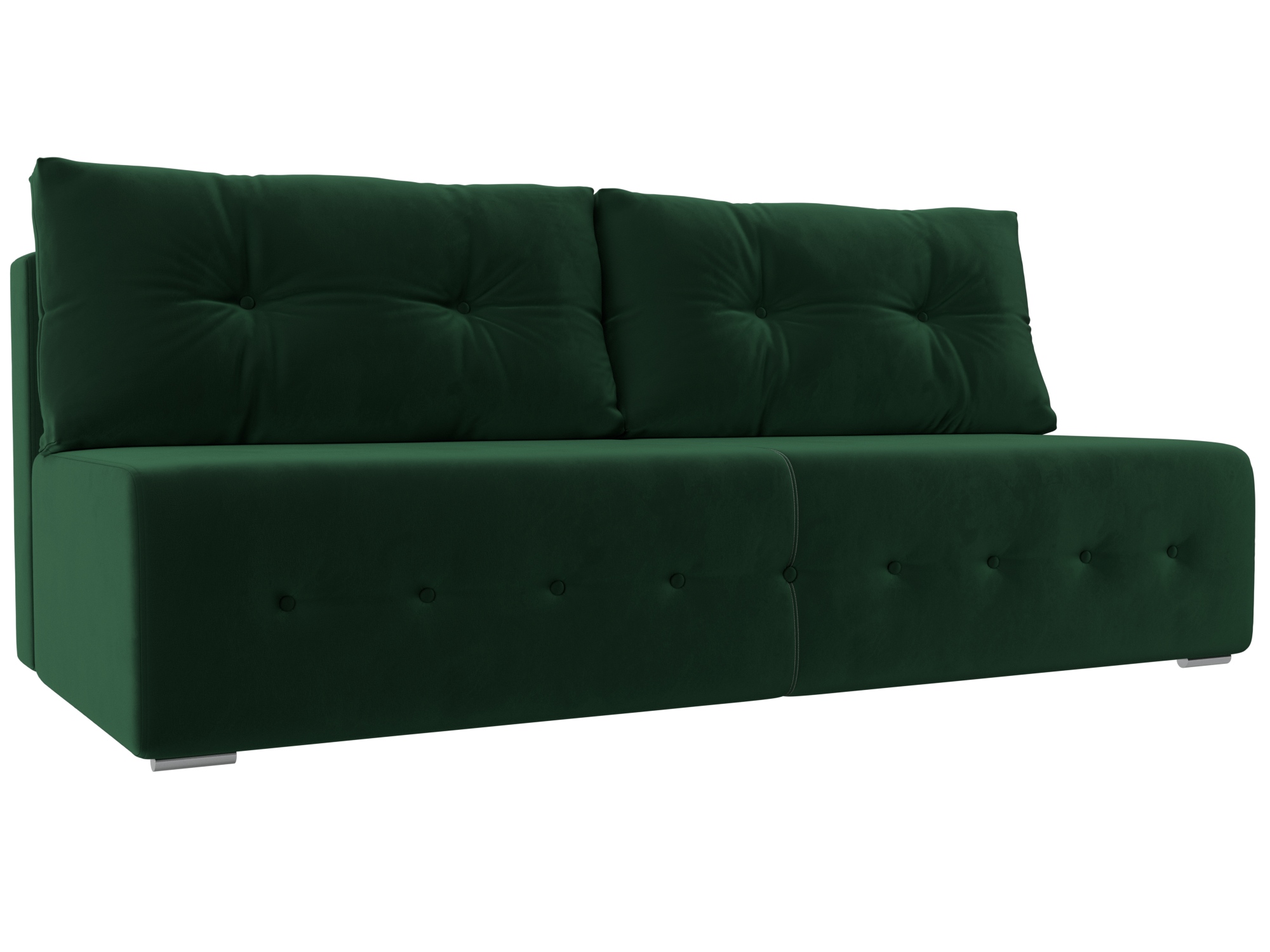 Прямой диван Лондон велюр зеленый