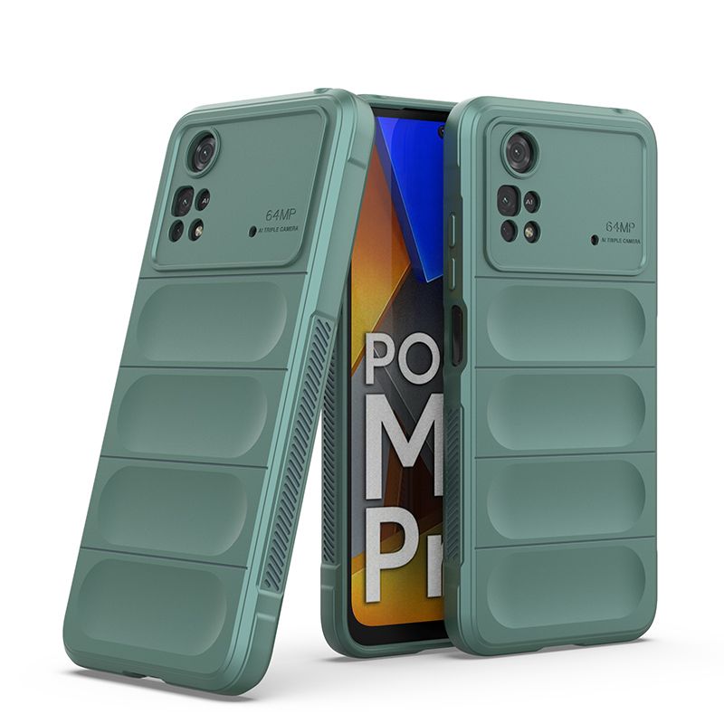 Противоударный чехол Flexible Case для Xiaomi Poco M4 Pro 4G (зеленый)