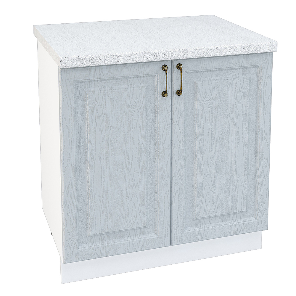 Шкаф кухонный напольный, Сурская мебель, Ницца, 637166, белый/дуб серый
