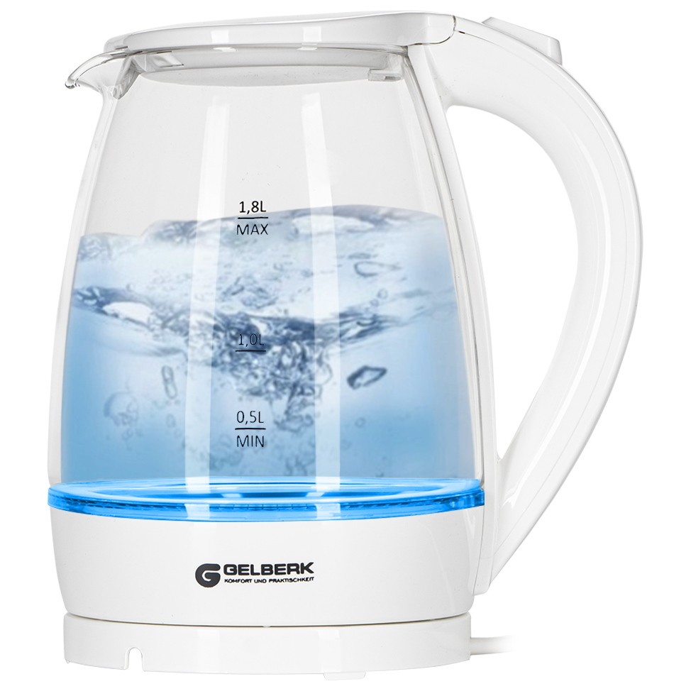 Чайник электрический Gelberk GL-472 1.8 л White, Transparent