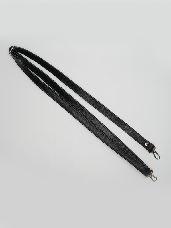 Ремень для сумки женский Ofta Leather strap черный, 140х2х0,3 см