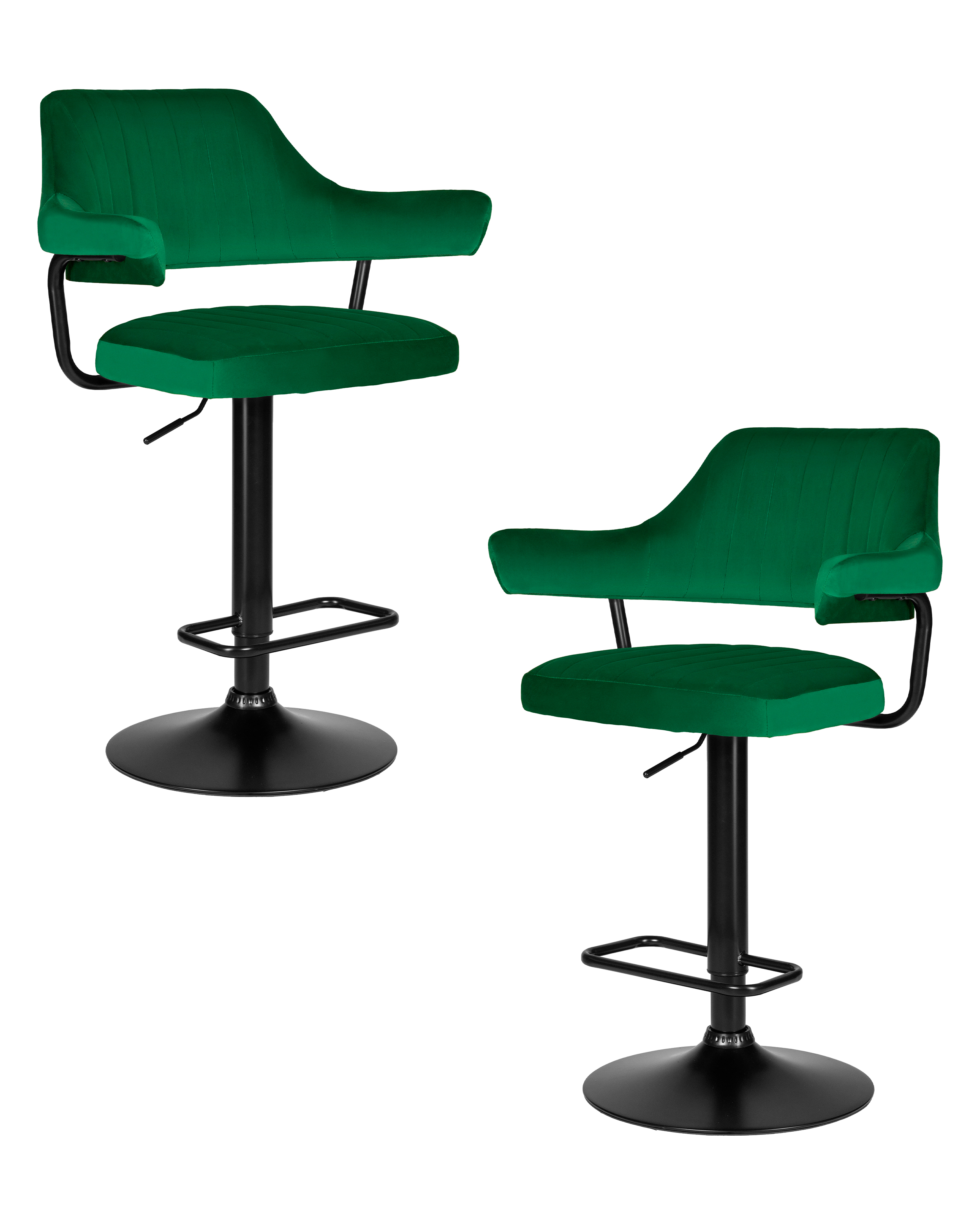 Барный стул DOBRIN CHARLY BLACK 2 шт зеленый