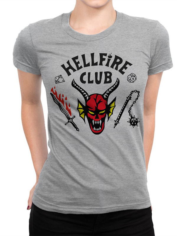 Футболка женская DreamShirts Studio Hellfire Club / Stranger Things серая XS
