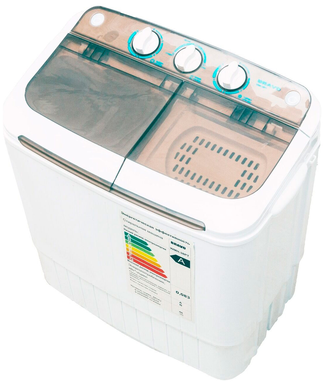 Активаторная стиральная машина Bravo WMH-38PT белая