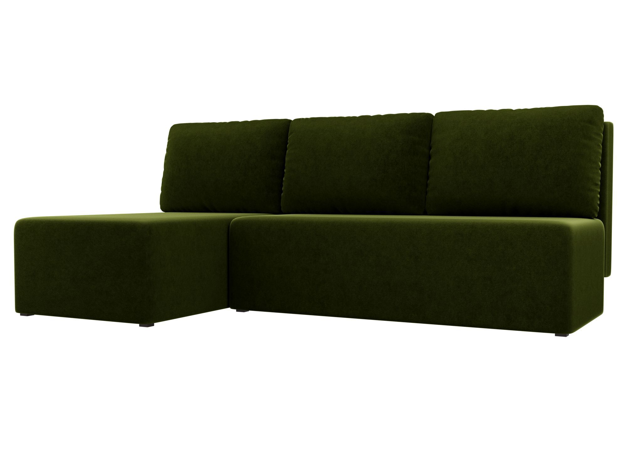 Угловой диван Поло левый микровельвет зеленый