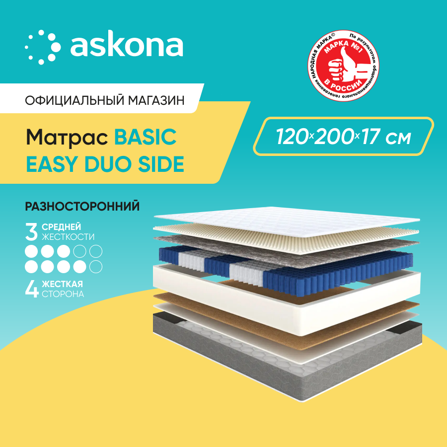 Матрас Askona Basic Easy Duo Side 120х200