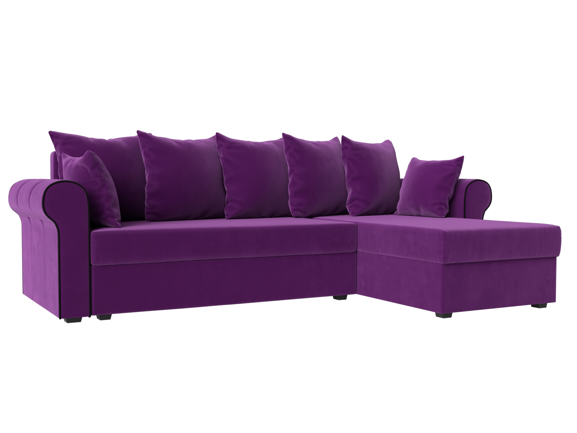 Угловой диван Рейн правый микровельвет фиолетовый