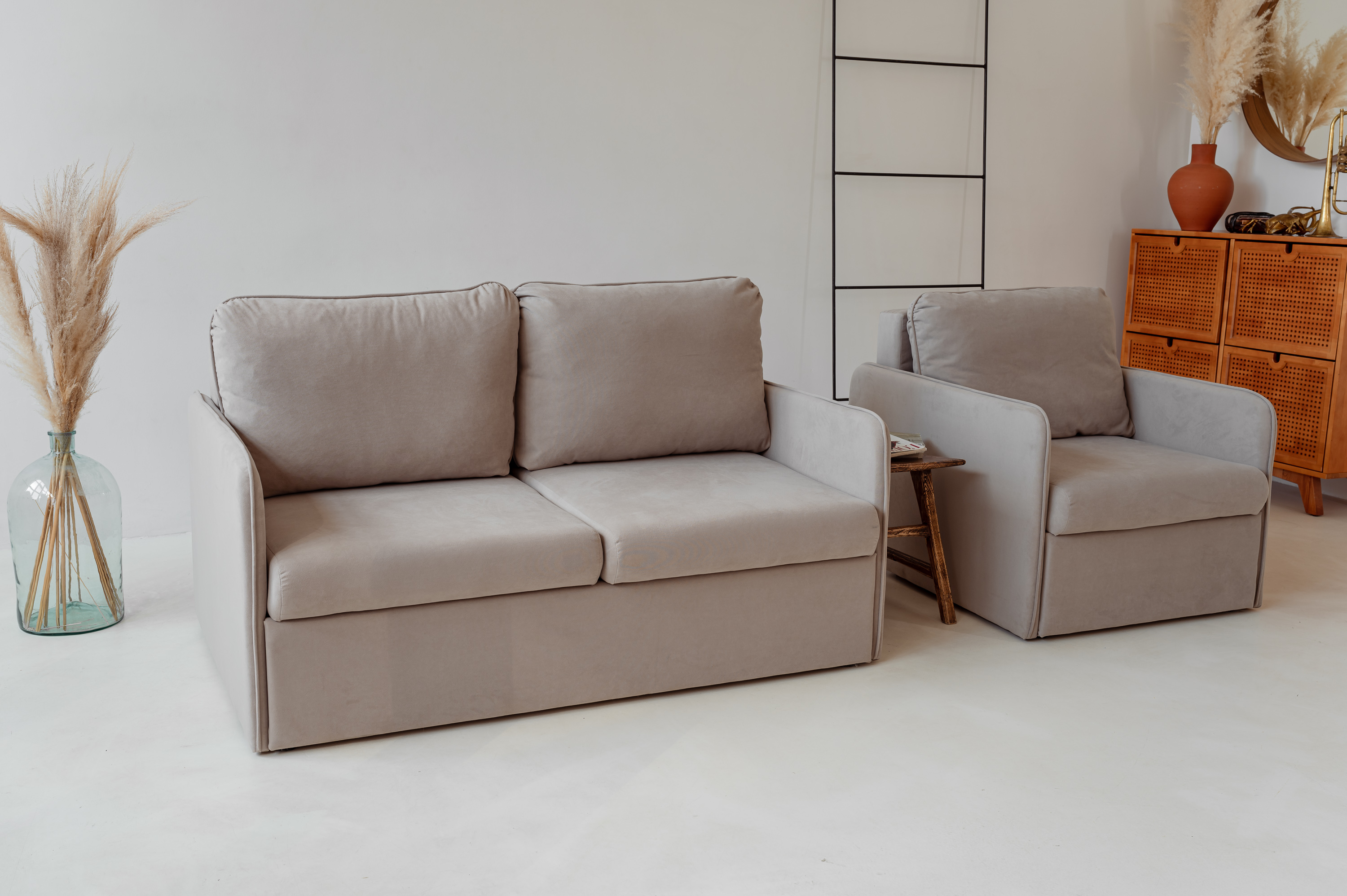 Комплект диван и кресло BRENDOSS 802 бежевый