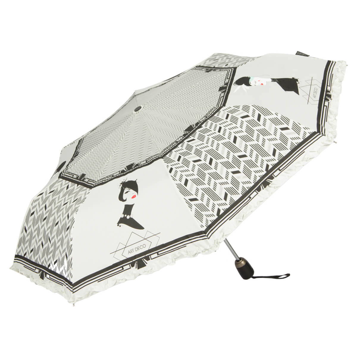 Зонт складной женский автоматический EMME M438-OC Art Deco, белый