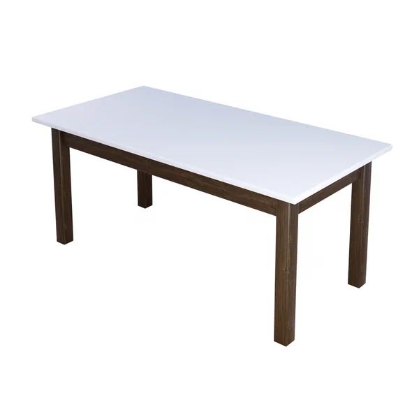 журнальный стол Solarius Классика 90х60х44, белый с ножками цвета темного дуба