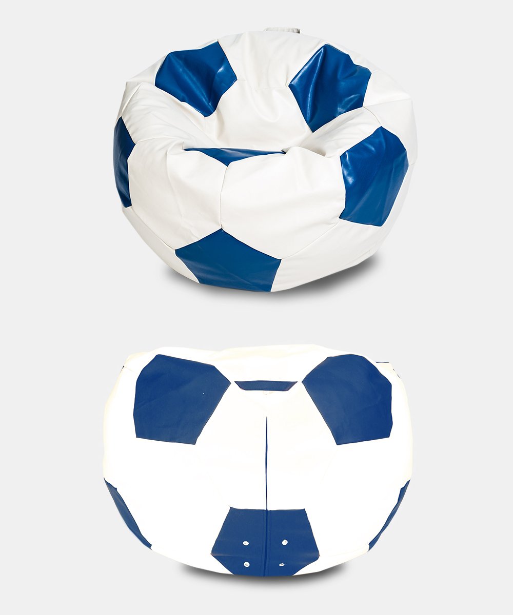 Кресло-мешок WowPuff Мяч Футбольный большой, Бело-синий