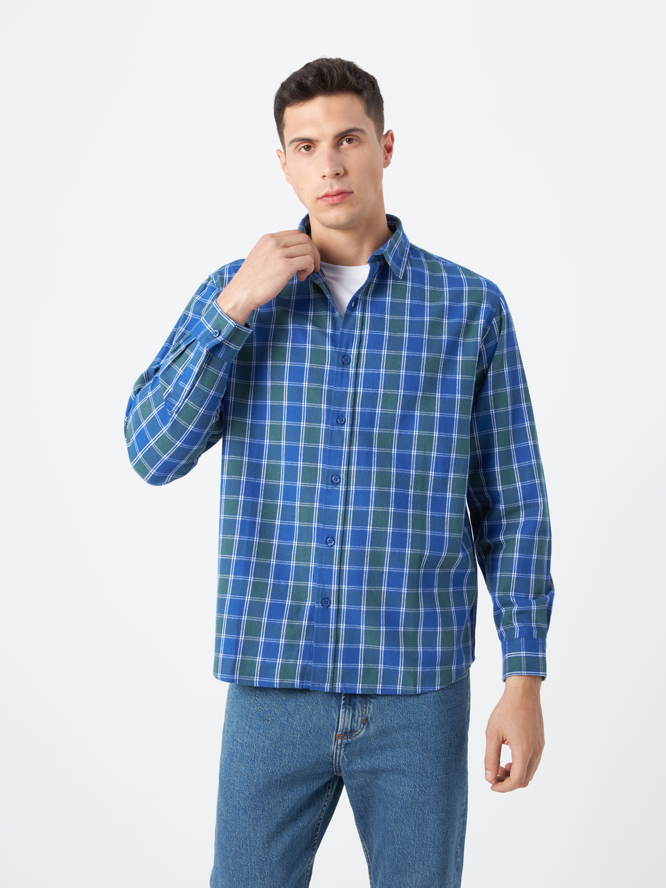 Рубашка мужская TURIN SMM-TAL-FW-1007 синяя XXXL