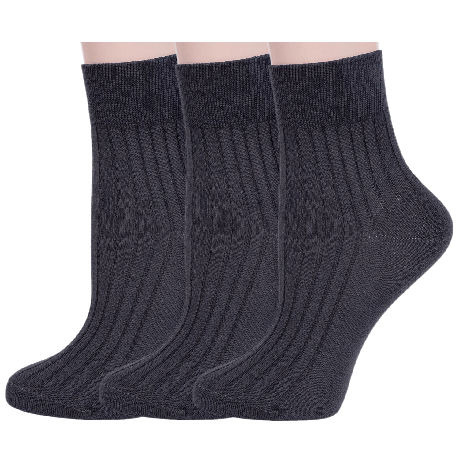 Комплект носков женских Rusocks 3-Ж3-11001 серых 23