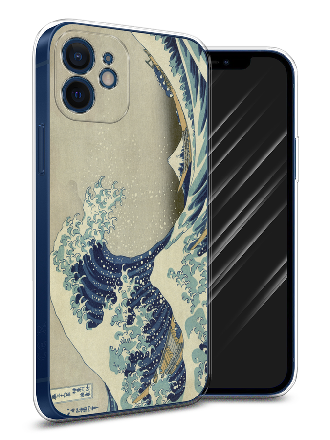 Чехол Awog на Apple iPhone 12 mini / Айфон 12 mini "Большая волна в Канагаве"